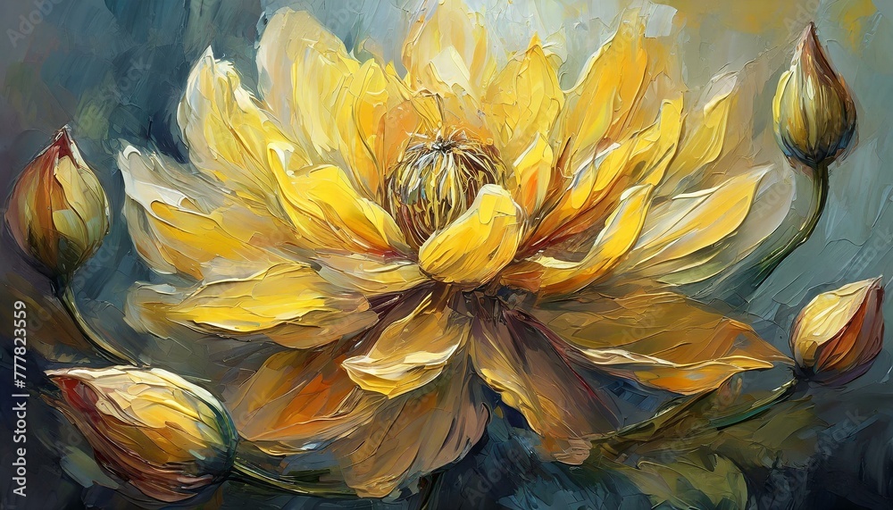 Pintura flores tonos pasteles efecto pinceladas Stock Illustration ...