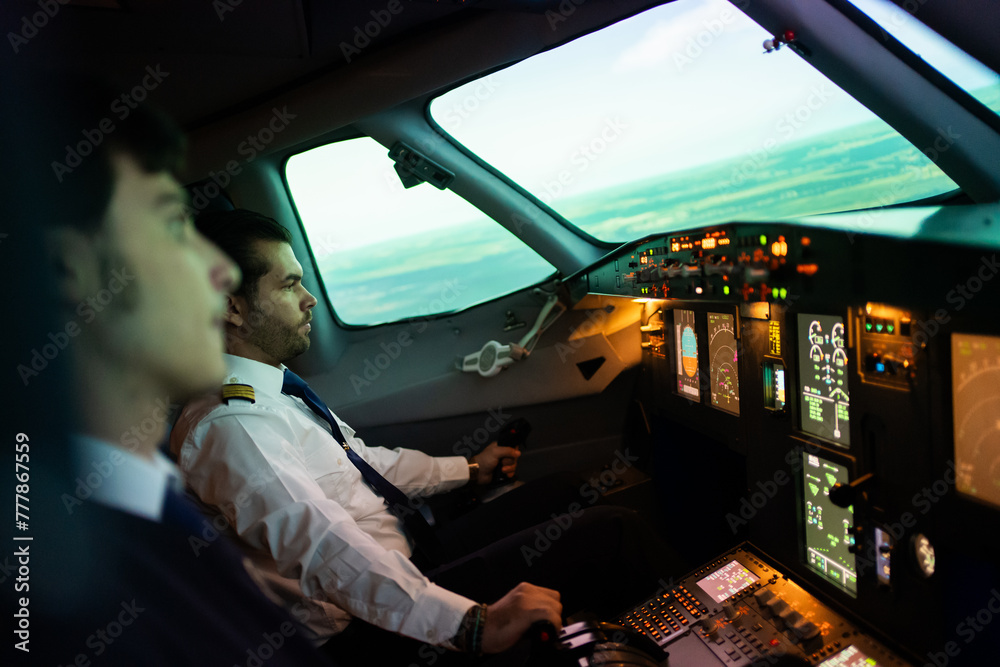 Aircraft Cabin, Flight Academy Simulator. Stock Photo | Adobe Stock