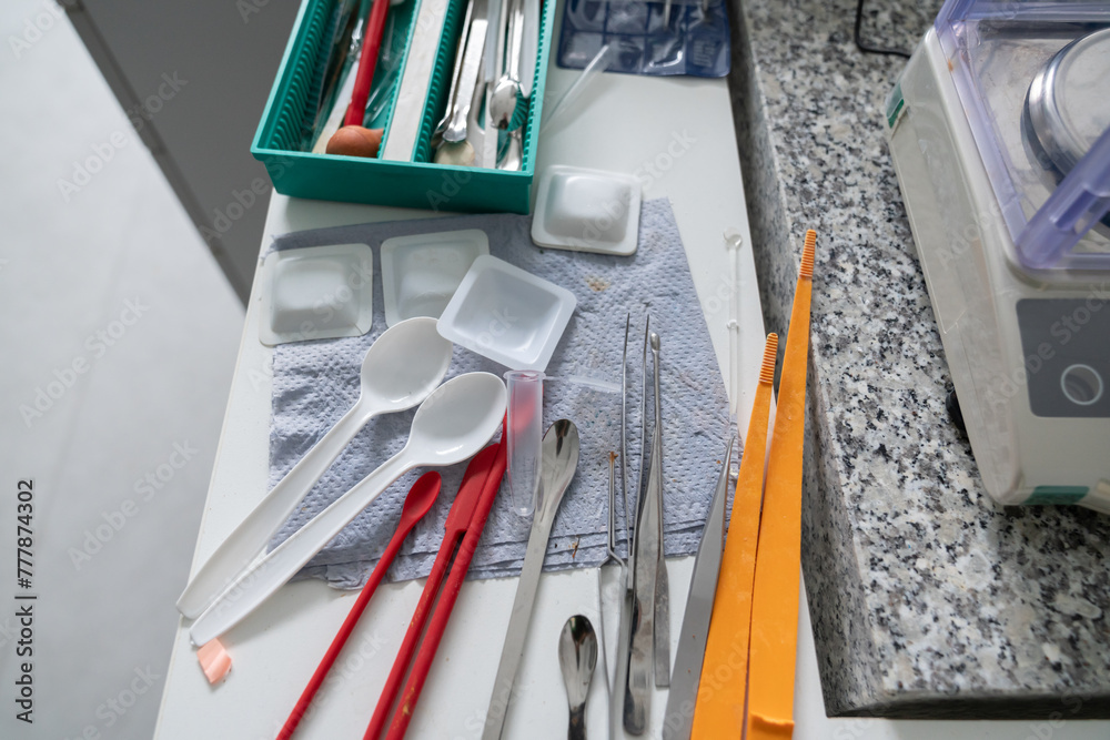 Lab Tools On The Tabletop Stock Photo | Adobe Stock