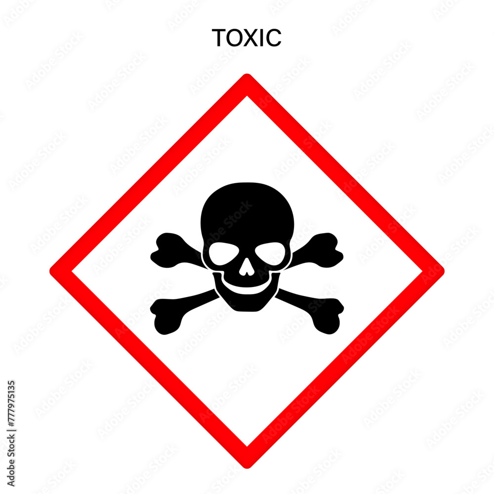 Toxic warning sign vector. Globally harmonized system hazard pictograms ...