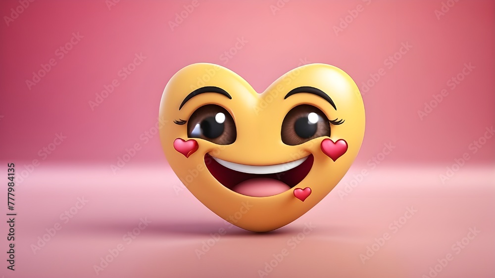 Stock-Illustration „smiley face with heart, A fifty megapixel emoji of ...