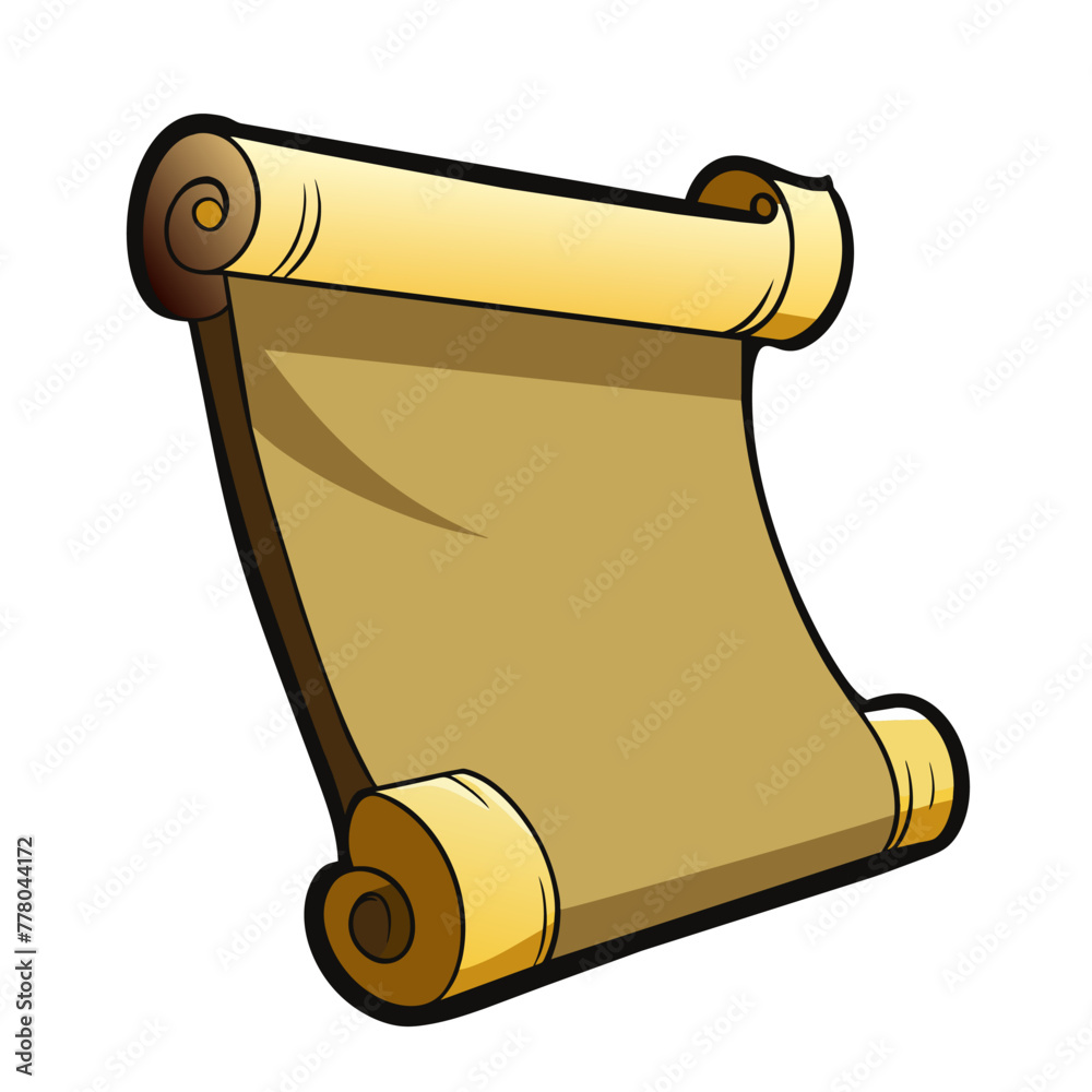 Old paper scroll and parchment cartoon blank ancient papyrus or antique ...