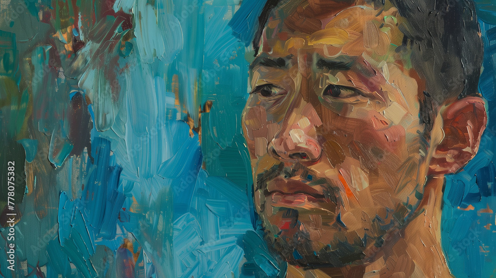 Stock-Illustration „Sad Asian guys, sad guy, grief, muscular men ...