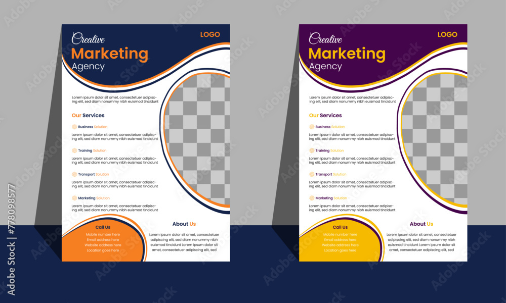 corporate marketing printable flyer design mockup template illustration ...