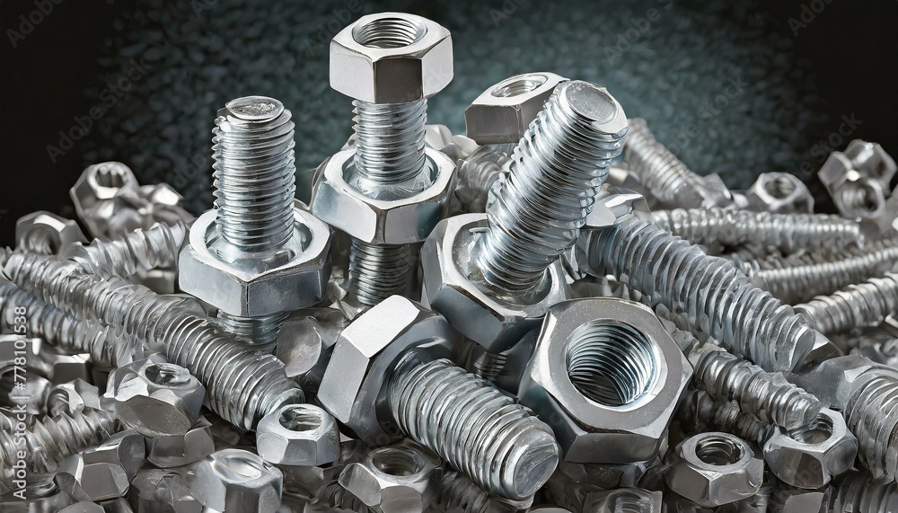 Close-up nut bolts transparent background Steel nut bolt s Precision ...