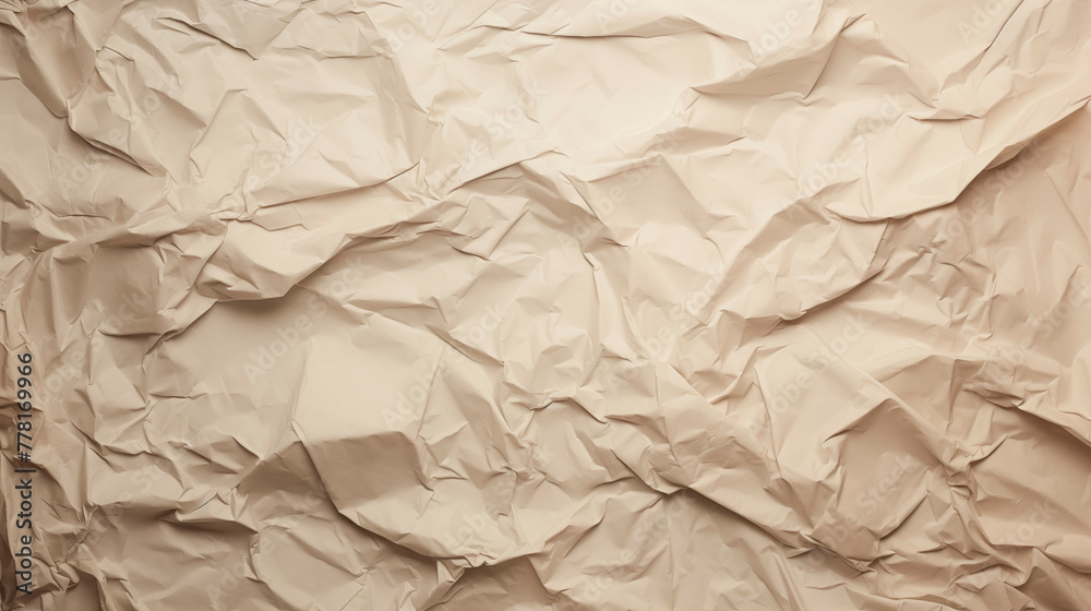 White crumpled paper, top view, background. Texture of heavily crumpled ...