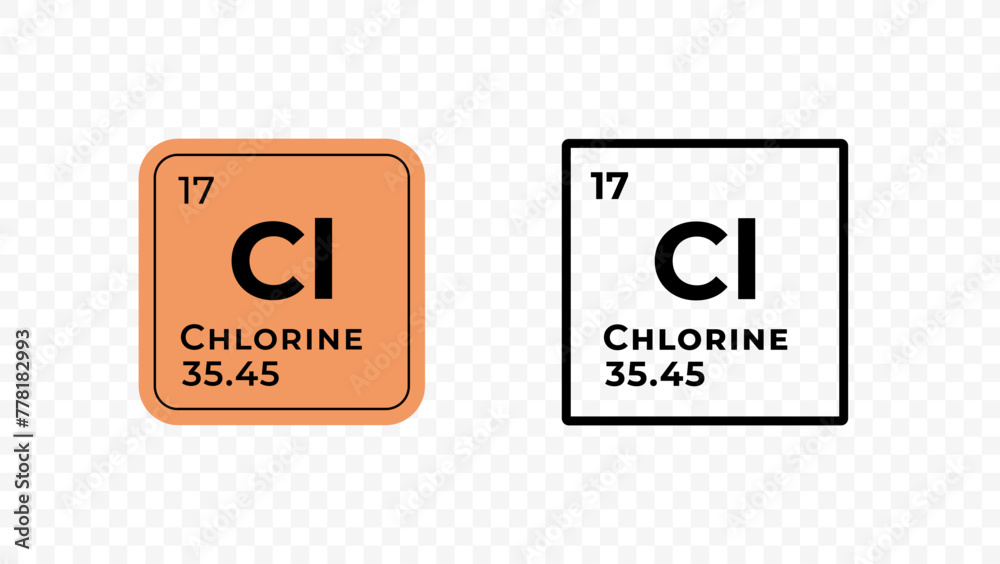 Chlorine, chemical element of the periodic table vector design Stock ...