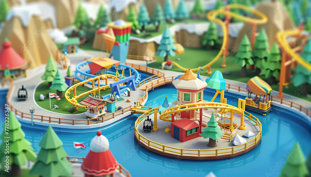 Adventure Theme Park: A theme park set with rides, attractions, and ...