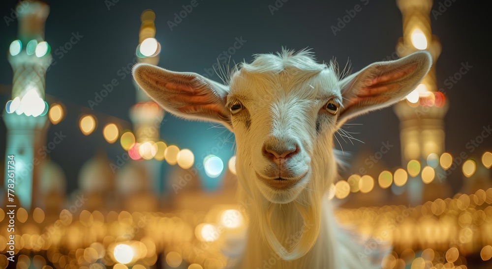 Goat Qurban Eid al adha mubarak festival islamic background Generated ...