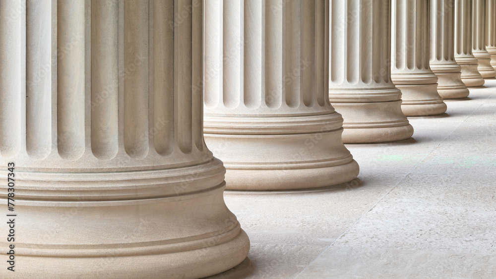 Architectural detail of some neoclassic columns in a row. Stock Photo ...