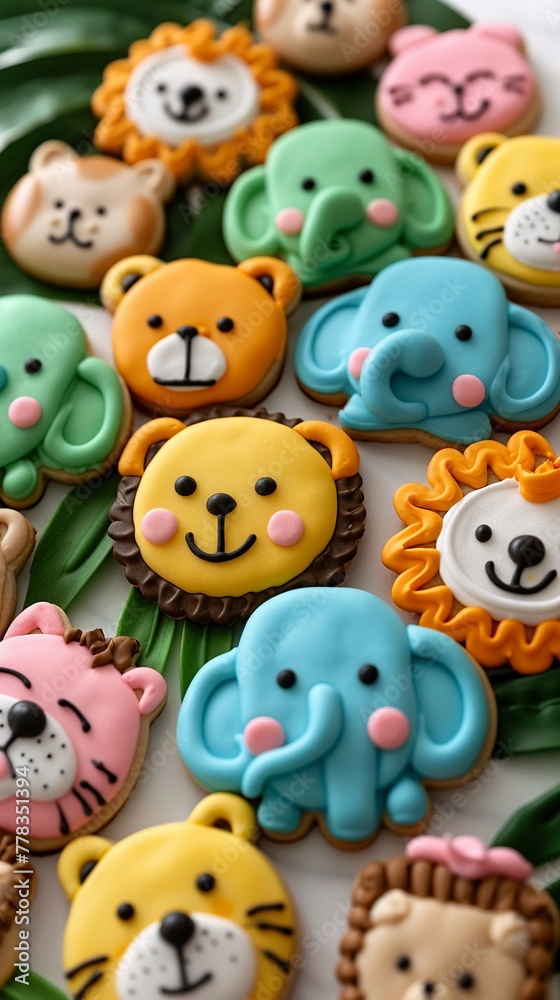 Jungle safari animal cookies, iced in vivid colors to bring to life ...