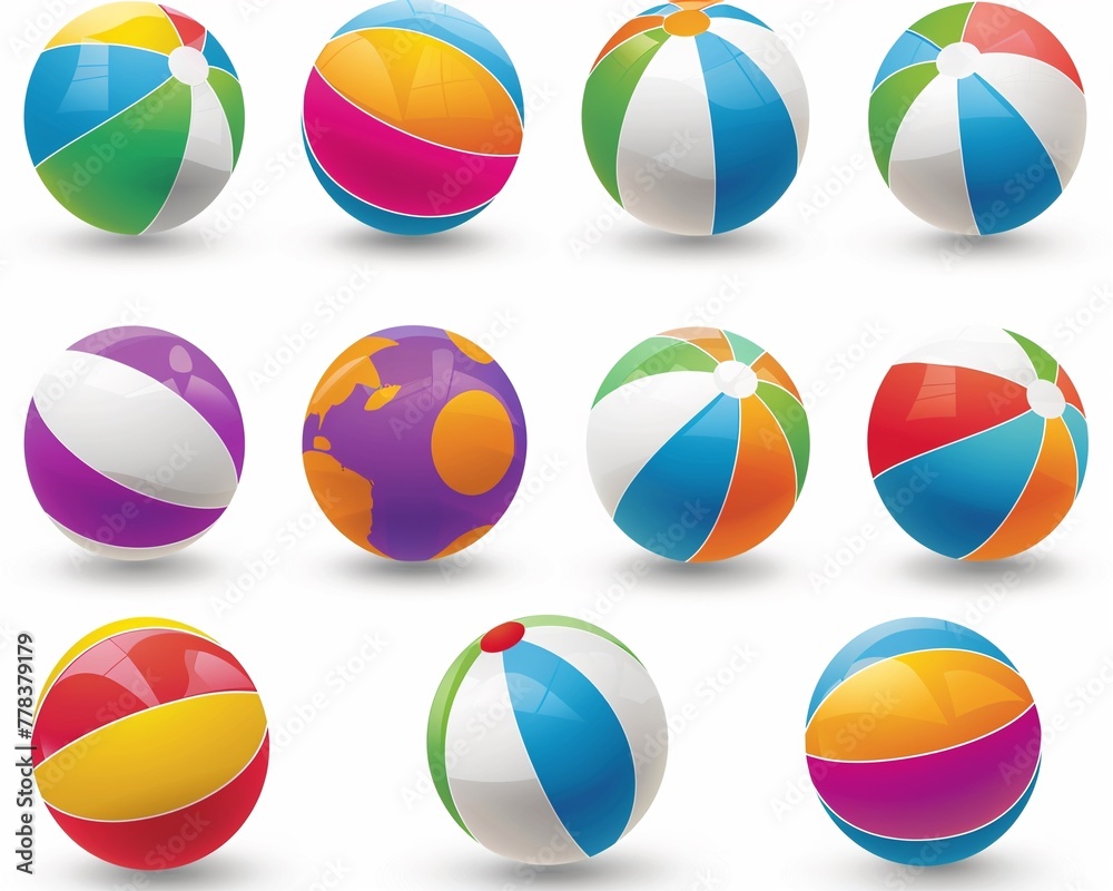 Beach ball clipart in various colors. Stock Illustration | Adobe Stock