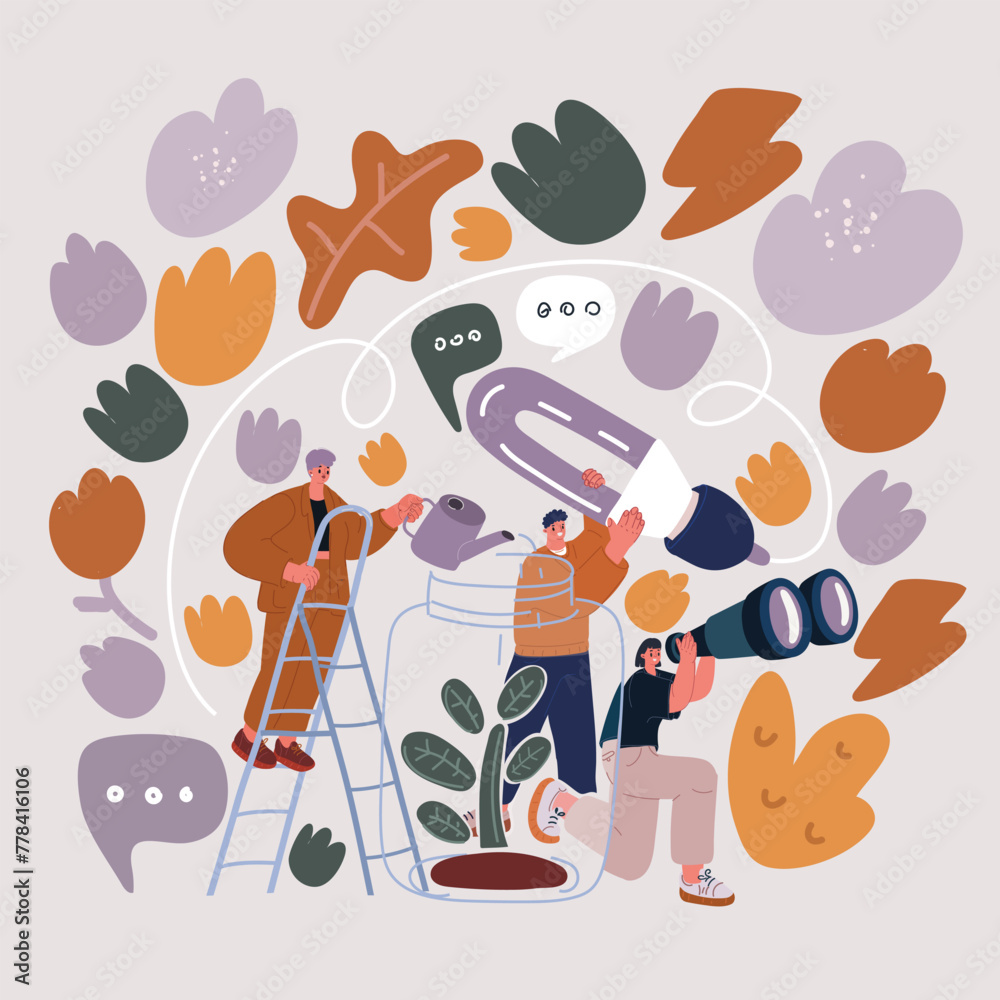 Cartoon vector illustration of adult business Team Work partnership ...