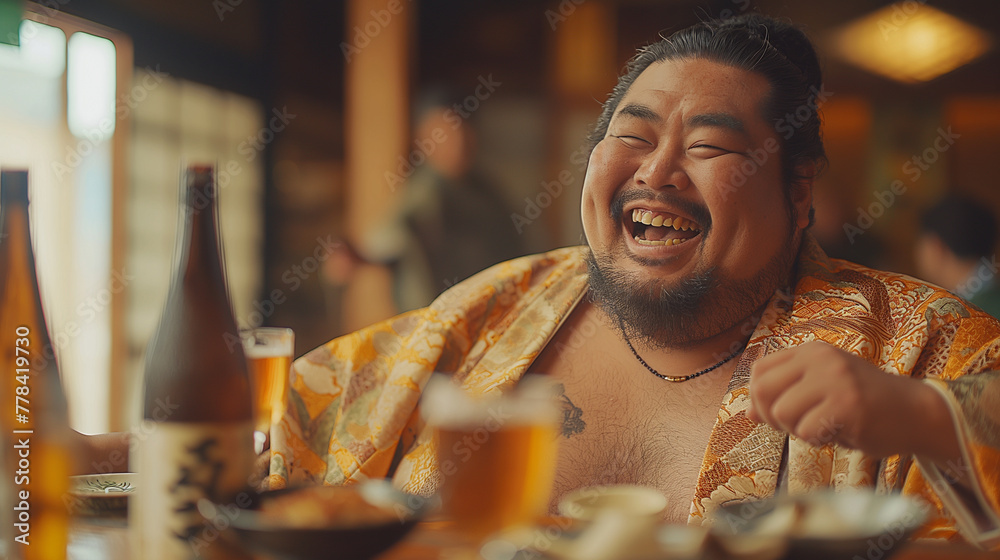 Sumo Wrestlers Celebration: In the aftermath of a thrilling tournament ...