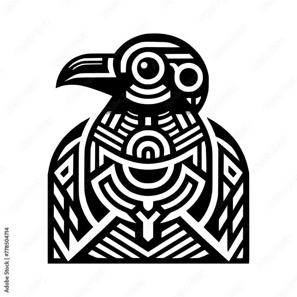 Vector de Stock ancient maya tribe pattern animal of eagle falcon bird ...