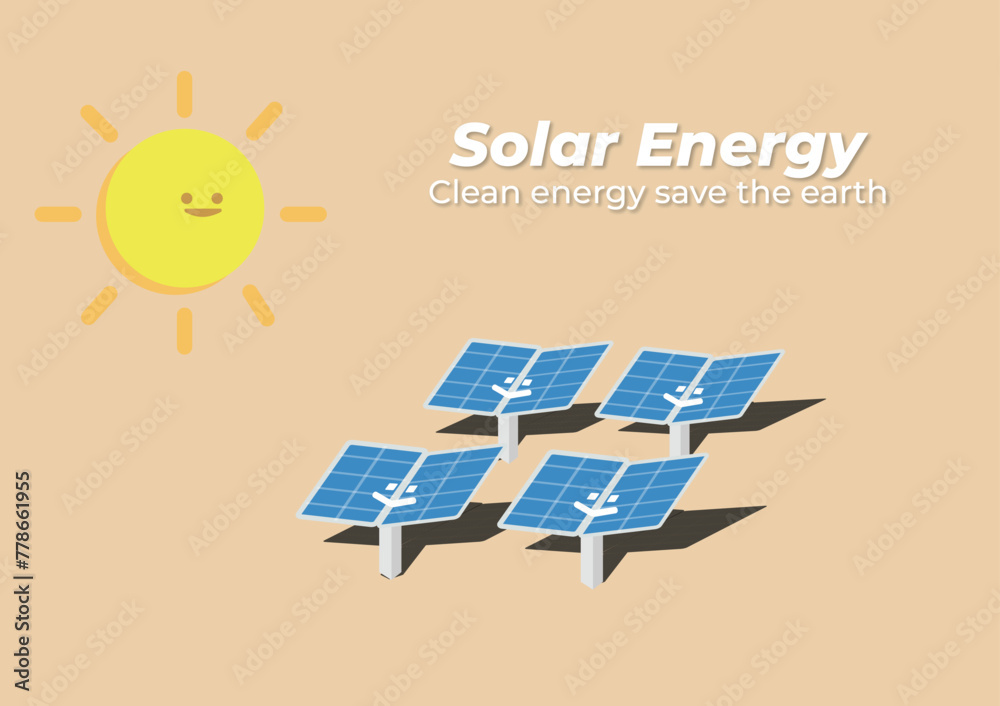 Solar energy poster. clean energy save the earth. Renewable energy ...