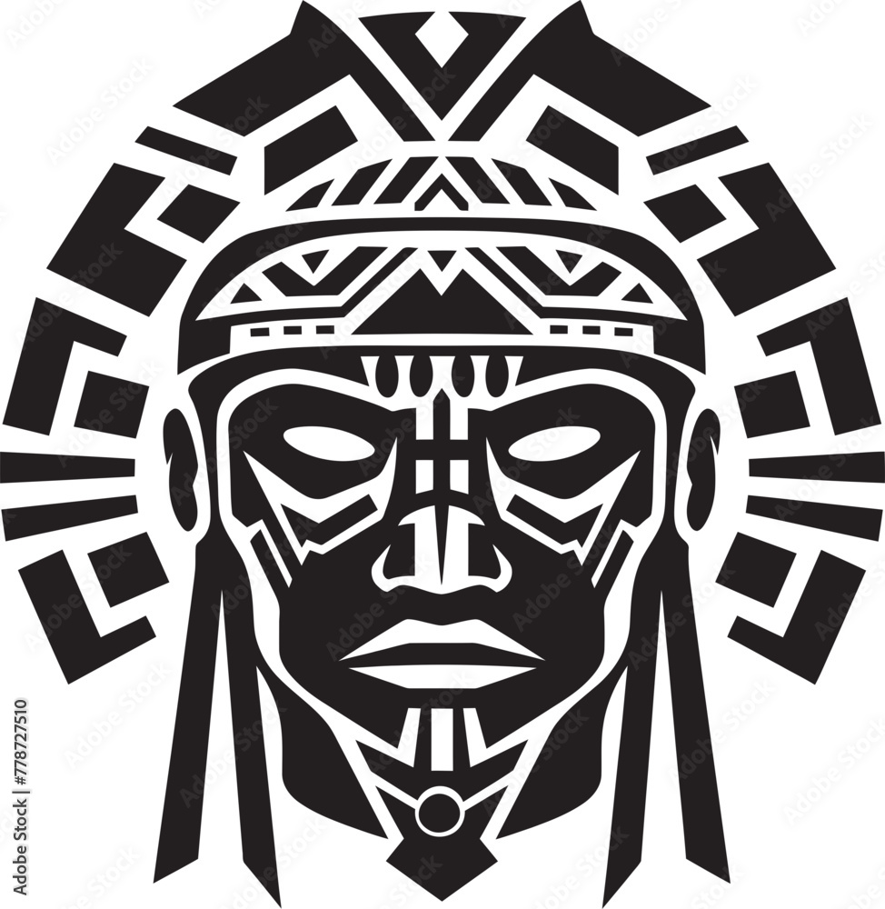Teotihuacan Legacy Insignia Pre Hispanic Icon Emblem Vector Toltec ...