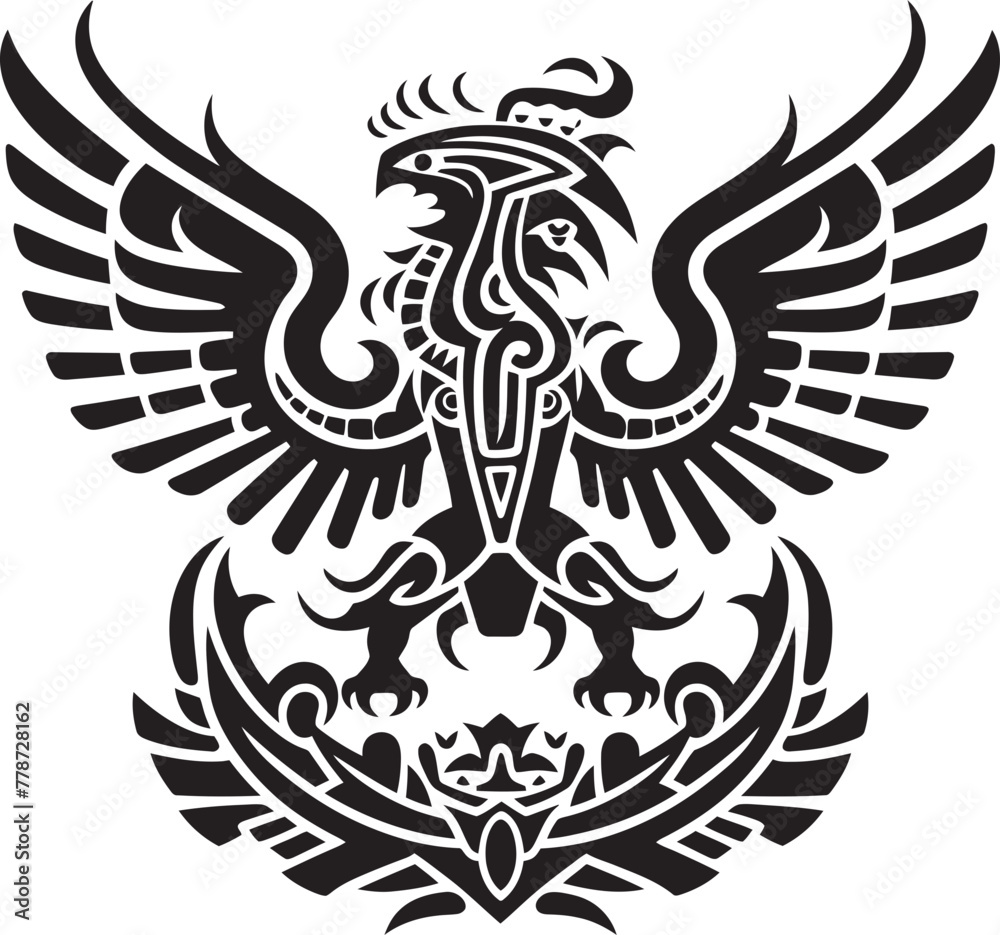 Revered Deity Emblem Quetzalcoatl Symbol Vector Sacred Serpent ...