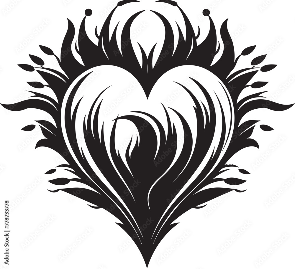 Divine Love Crest Sacred Heart Icon in Vector Celestial Compassion ...