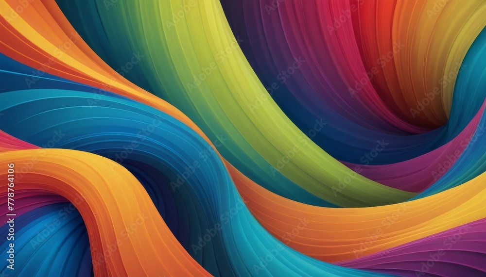 Smooth waves of rainbow colors swirl in a seamless, flowing design ...