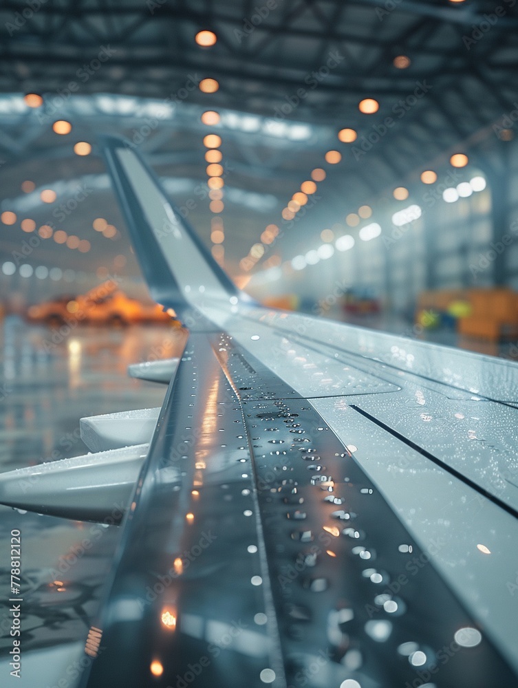 Aircraft Wing, Metallic, Sleek and aerodynamic aircraft wing in a ...