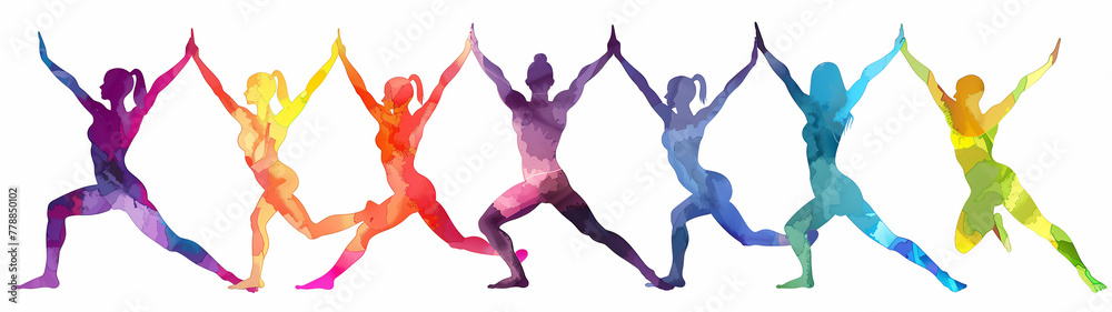 Yoga fitness practise with physical postures exercise for wellness ...