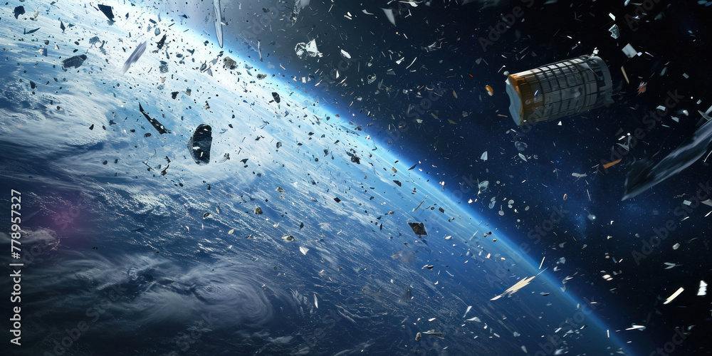 Space debris orbiting Earth, a stunning depiction of manmade objects ...