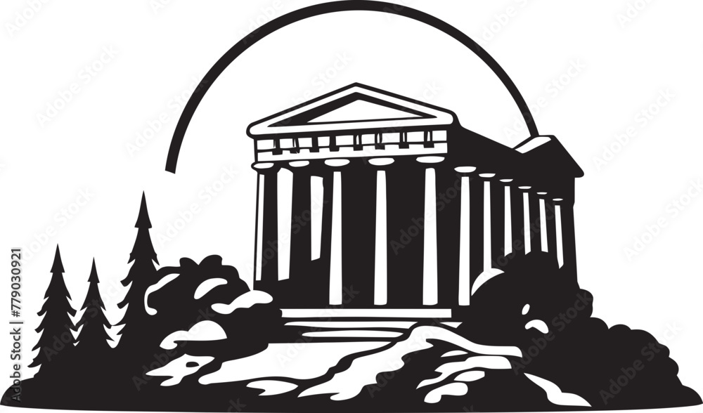 Vector Illustrations of Ancient Greek Architectural Marvels Timeless ...