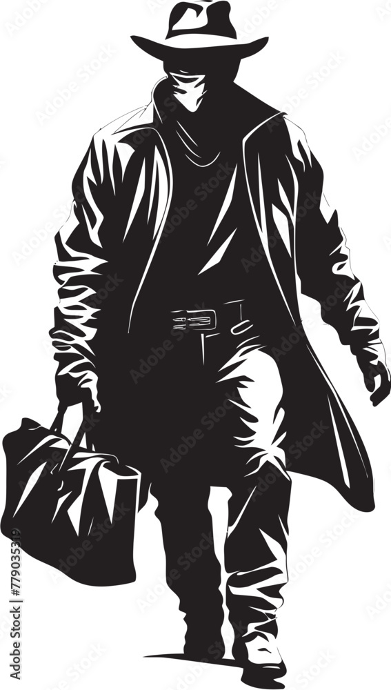 Dusty Trail Desperado Cartoon Cowboy Robber Emblem Sheriffs Nightmare ...