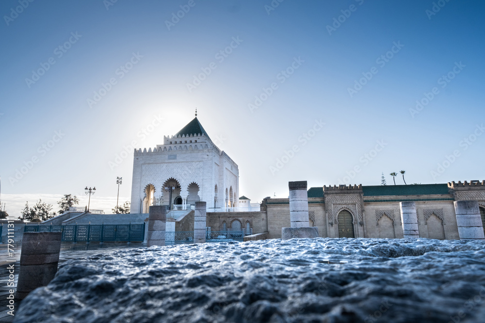 Sunrise at the Mausoleum of Mohammed V, a royal tomb located in Rabat ...