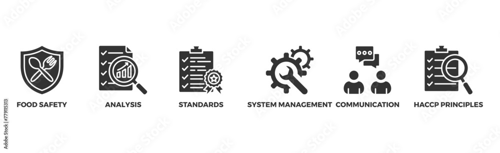 ISO 22000 banner web icon illustration concept for food safety standard ...