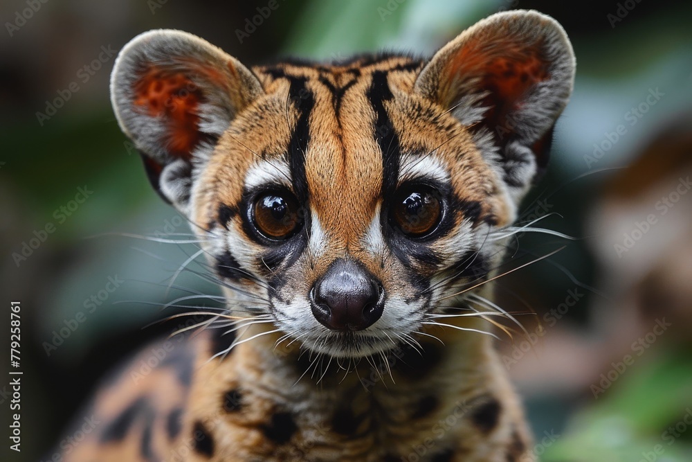 The splendor of an African genet with its distinguished coat pattern ...