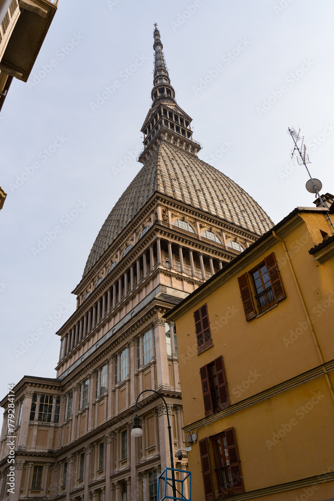 Turin, Italy - March 04.2024: The Mole Antonelliana is a landmark and ...