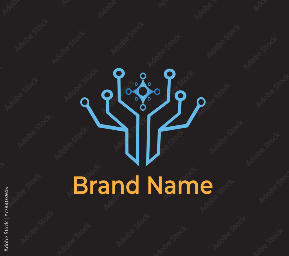 Technology logo. EPS file. Gradient Color. CMYK Color mode. Free Font ...