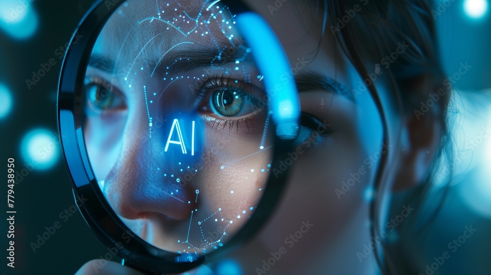 Stock-Illustration „AI-powered image recognition technology, illustrating the creation of deep ...