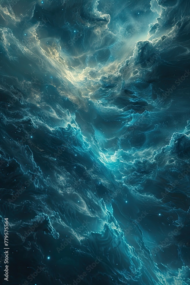 Cosmic abstract art, swirling colors and shapes in a mesmerizing ...