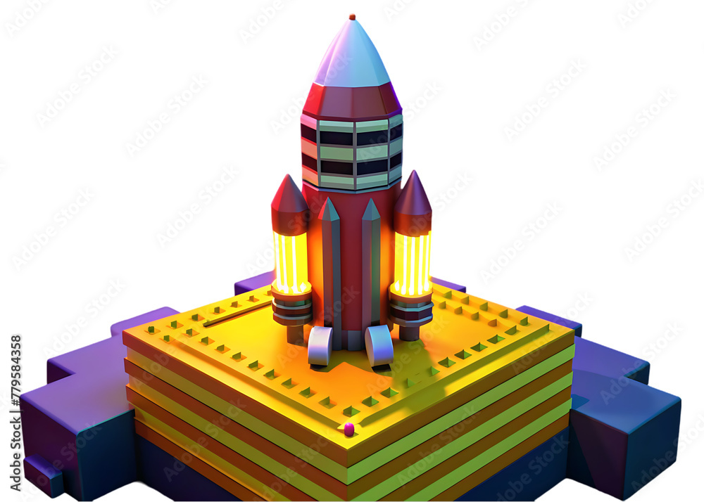 rocket launcher of voxel art Stock Illustration | Adobe Stock