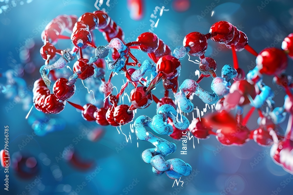 3D Diagram of HbA1c Molecule in Bloodstream: Detailed of Haemoglobin's ...