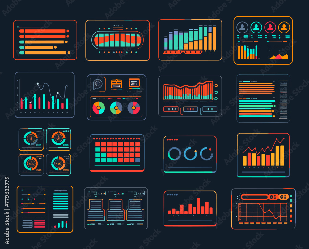 Hud diagrams ui futuristic technology infographic cartoon hologram ...