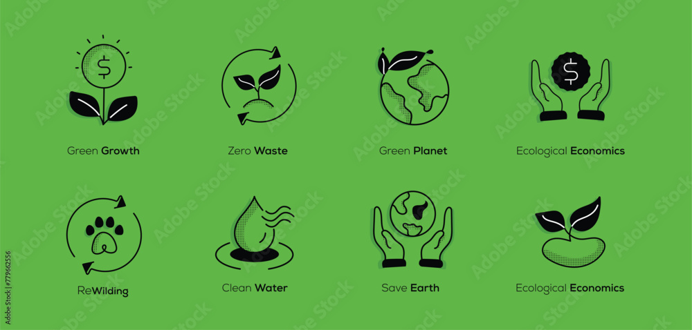 Championing Environmental Sustainability. Icons for Rewilding, Clean ...