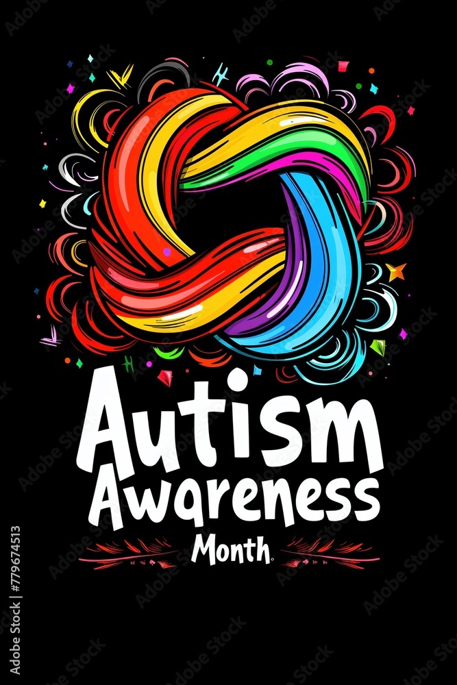 A close-up view of an autism awareness month poster with impactful ...