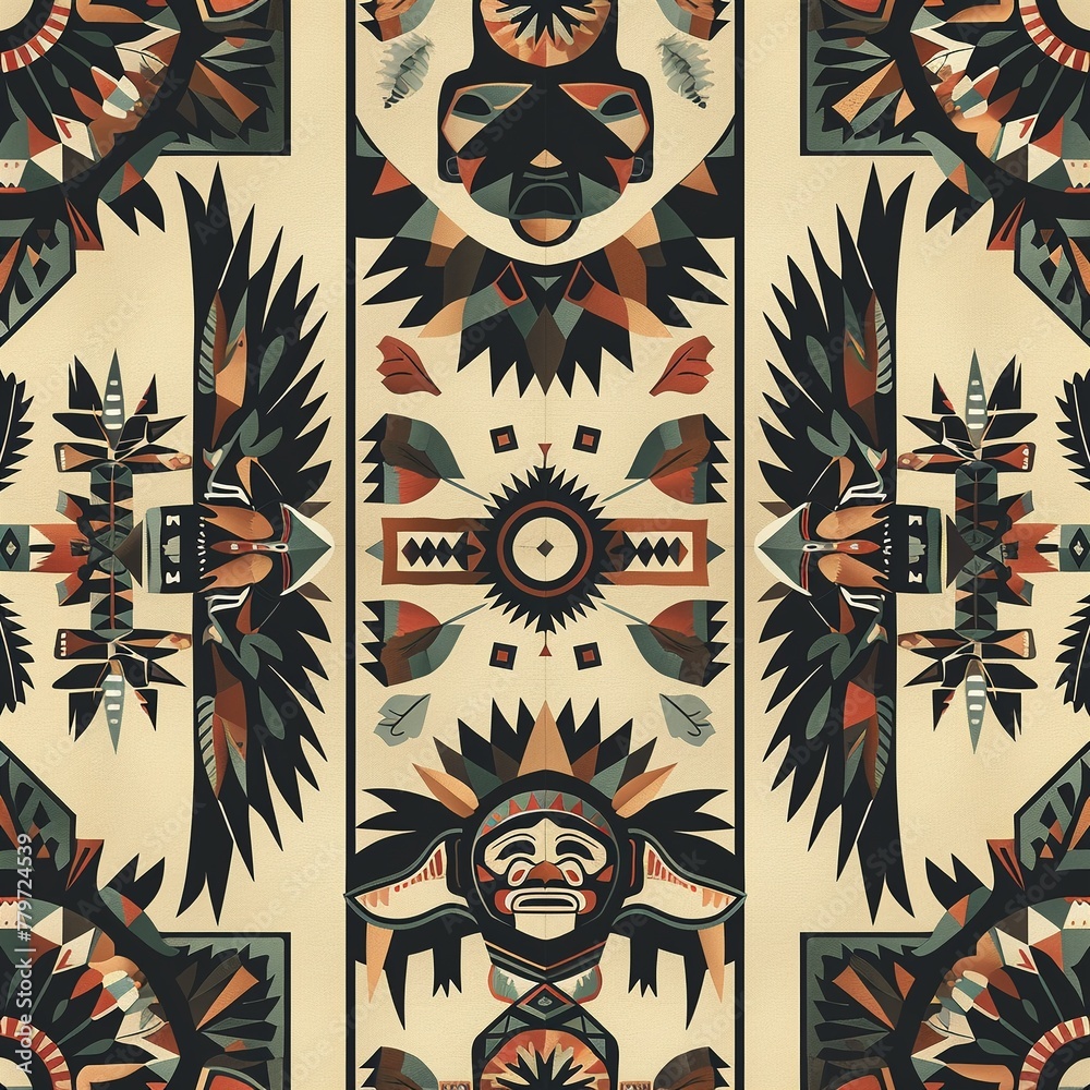 Timeless Native American pattern in a seamless tile design, perfect for ...