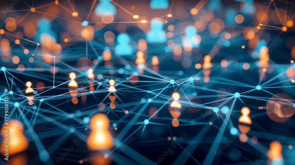 Network of business contacts and connections which is the symbol of the ...