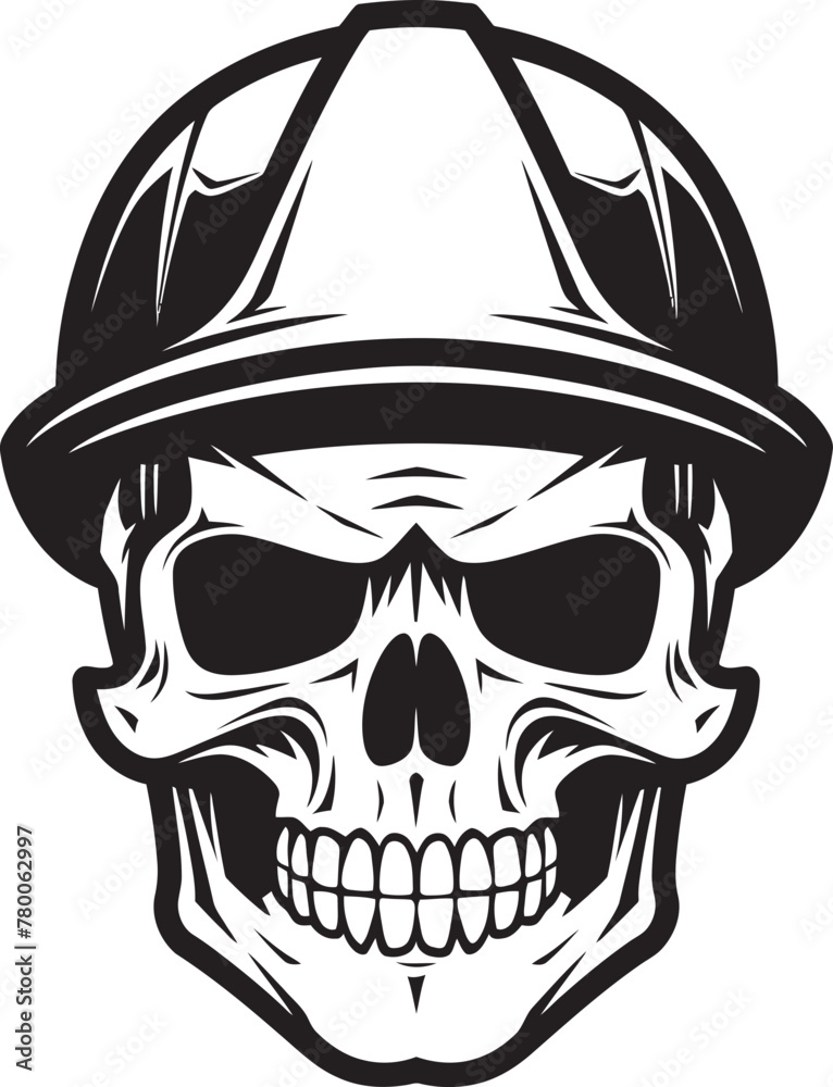 Construction Sentinel: Vector Logo Design for Site Safety Skull ...