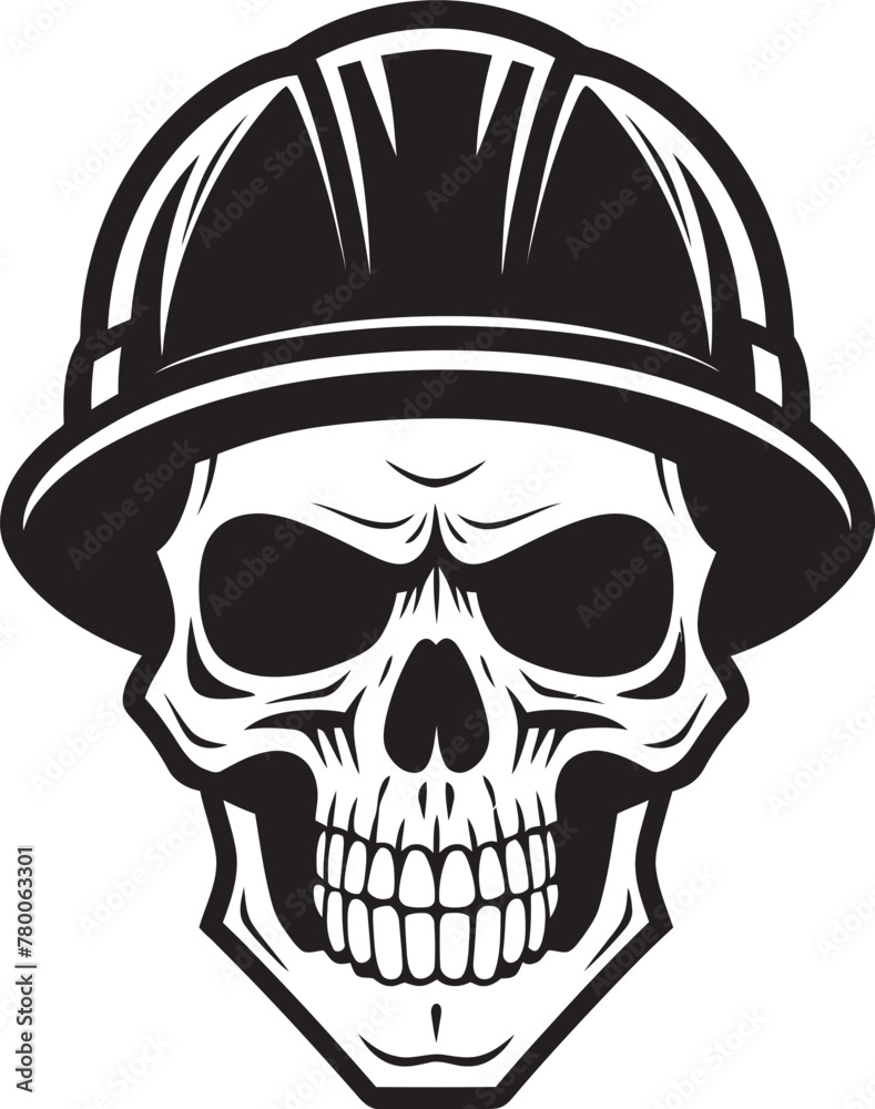 Scaffold Skull Sentinel: Construction Worker Vector Logo Skull ...