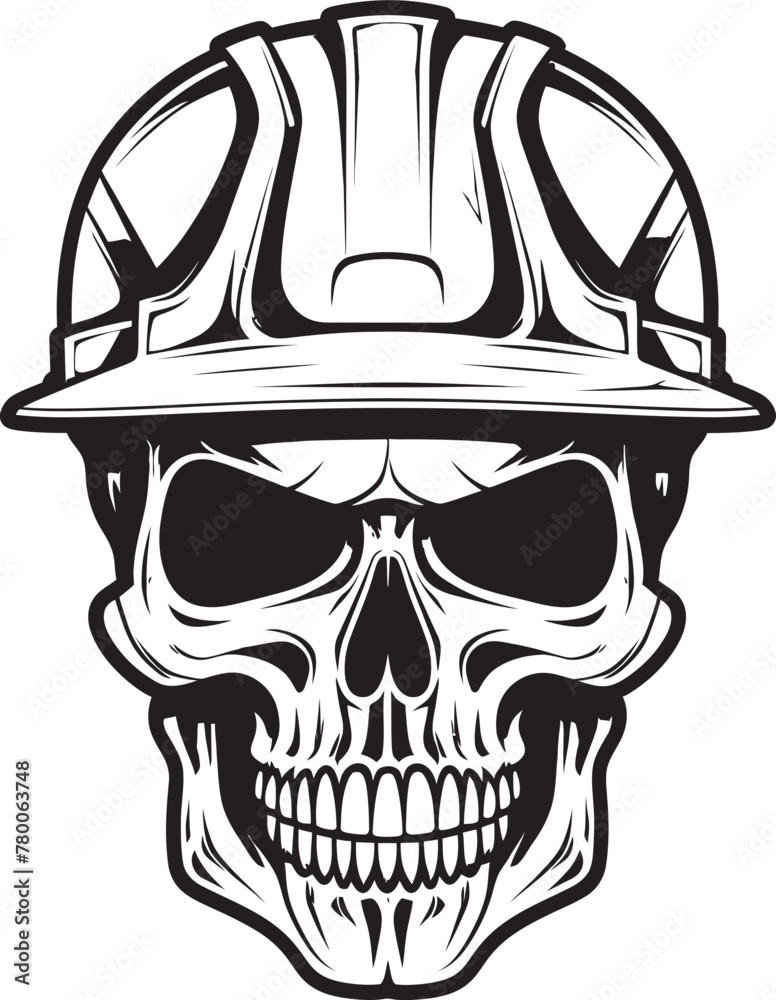 Vetor Skull Builder: Iconic Helmet-Wearing Skull Graphics Hard Hat ...