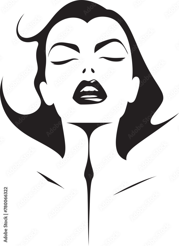 Temptress Twilight: Woman Vampire Emblem Design Veiled Vixen: Vector ...