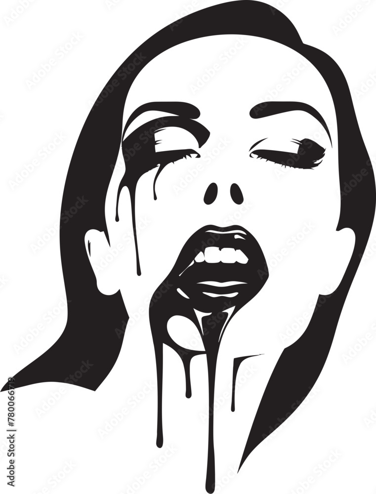 Ethereal Enchantment: Woman Vampire Face Emblem Graphics Twilight ...