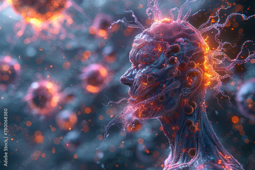 Stock-Foto „A visual representation of the body's immune response to ...