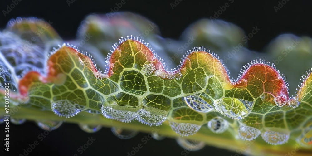 Extreme close up of a leaf's stomata, revealing the unseen mechanisms ...
